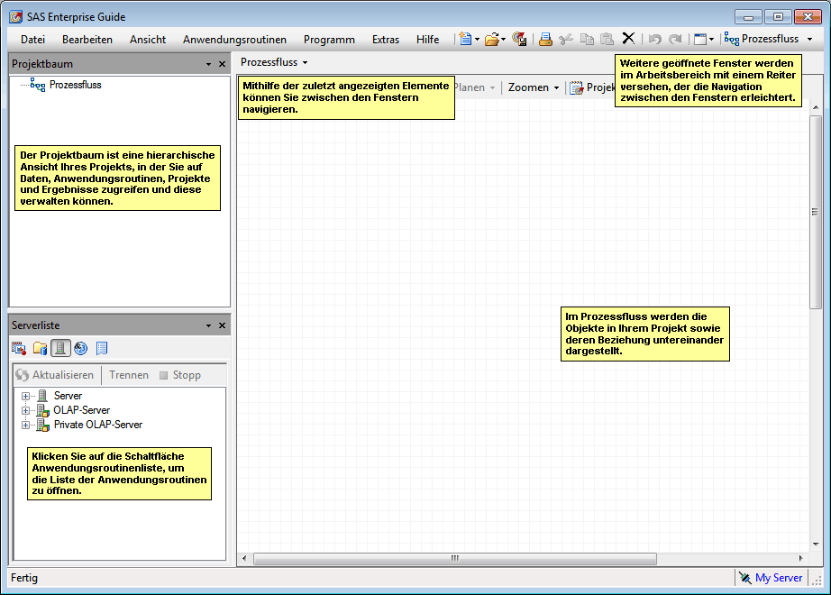 SAS Enterprise Guide - Arbeitsbereich