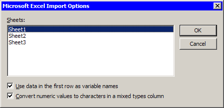 Importing Microsoft Excel Files