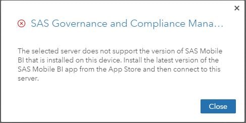64228 - You see a "version not supported" error in the Dashboard screen ...