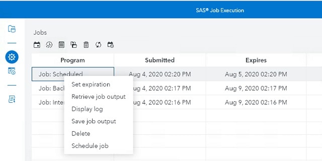 66422 - How to modify the expiration of a SAS® Viya® job that was created using the SAS® Job ...