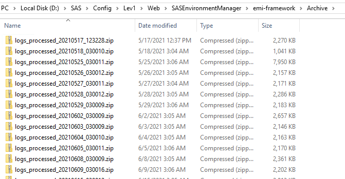 68452 - Restore archived data within the SAS® Environment Manager EMI ...